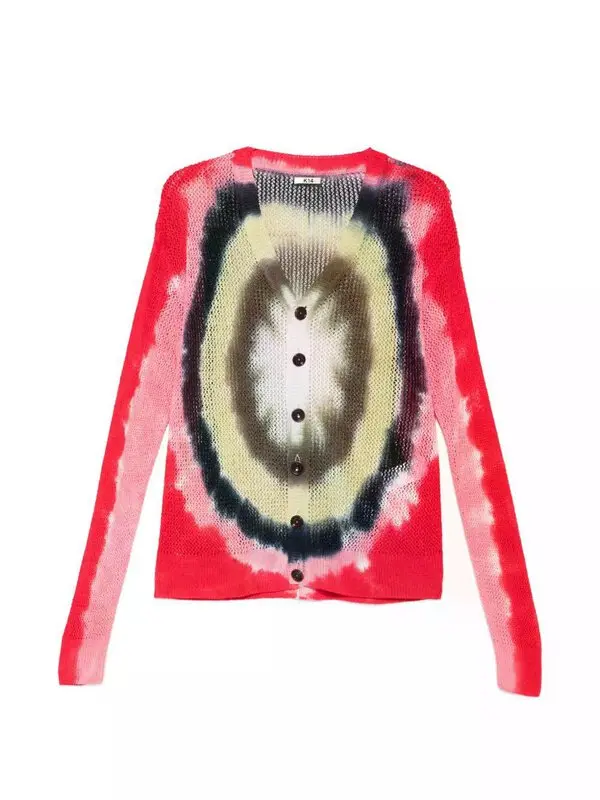 KHOKI Buttoned Knit Cardigan - Red
