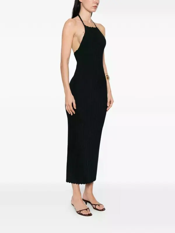 Jacquemus Tablier Knitted Midi Dress - Blue