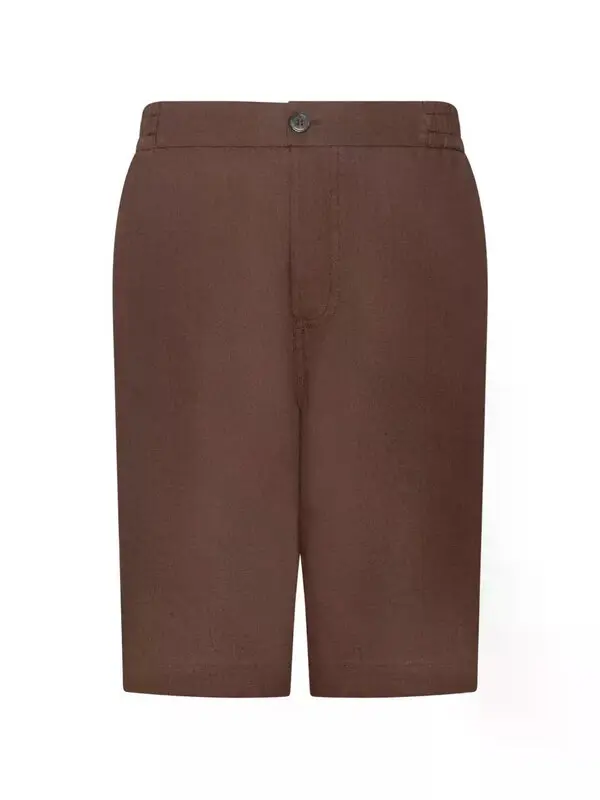 FRANZESE COLLECTION Linen Bermuda Shorts - Brown