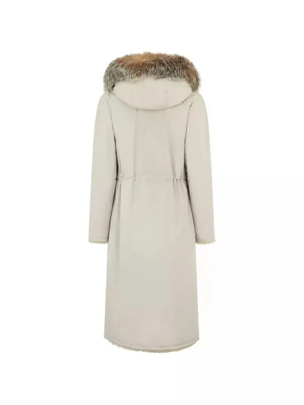 MOORER Fur Collar Double-breasted Coat