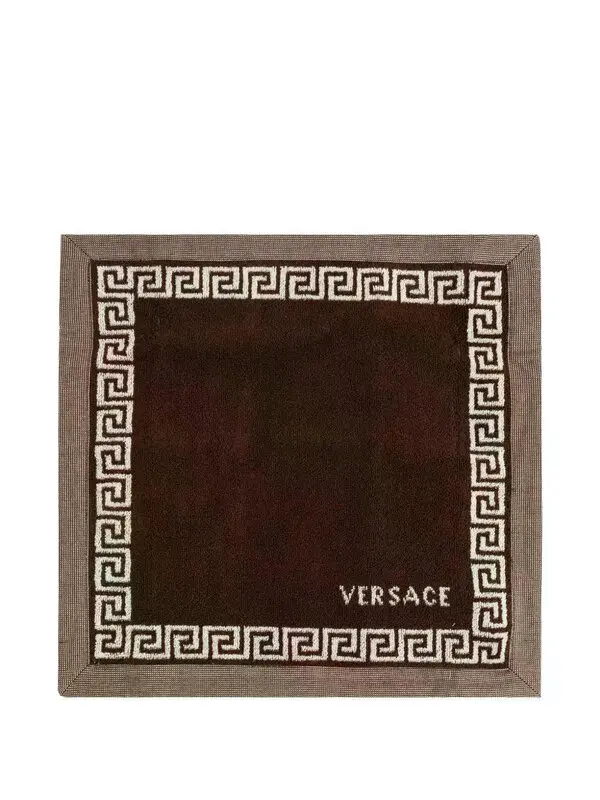 Versace Geometric-border Bath Towel - Brown
