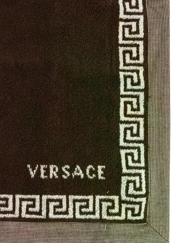 Versace Geometric-border Bath Towel - Brown