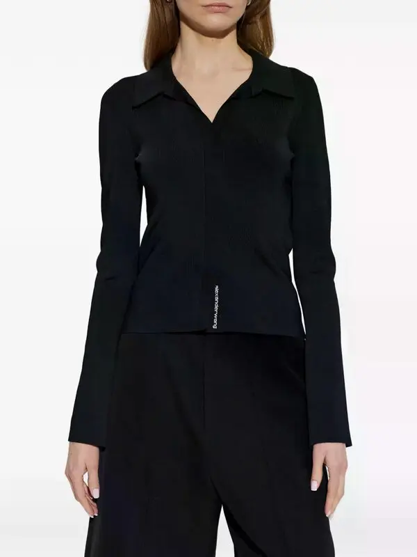 Alexander Wang Long-sleeve Polo Collar Blouse