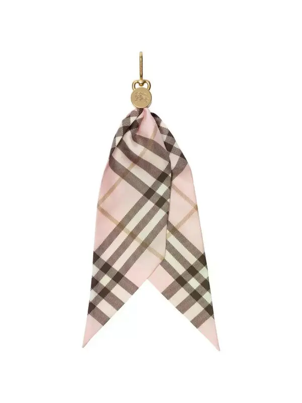 Burberry Check Silk Scarf Charm - Pink