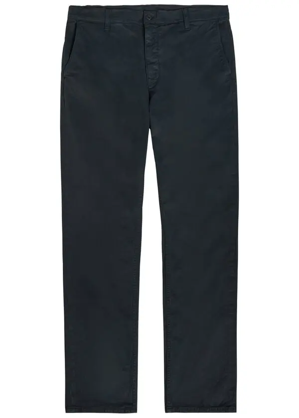 Nudie Jeans Alvin Straight-leg Stretch-cotton Trousers - Navy