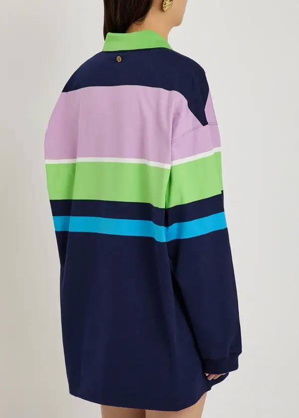 Versace Striped Cotton Mini Sweatshirt Dress