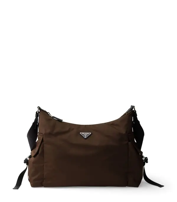 Prada Re-nylon And Leather Explore Shoulder Bag - Brown