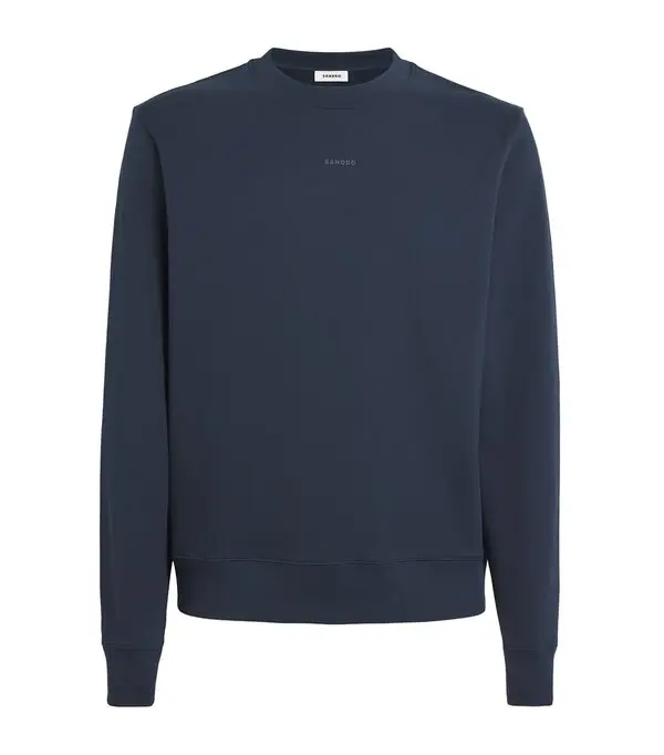 Sandro Cotton Logo Sweatshirt - Blue