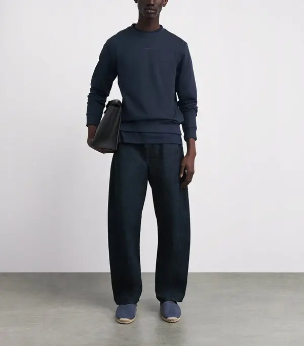 Sandro Cotton Logo Sweatshirt - Blue