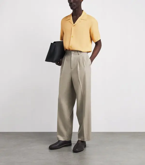 Sandro Linen Short-sleeve Shirt - Yellow