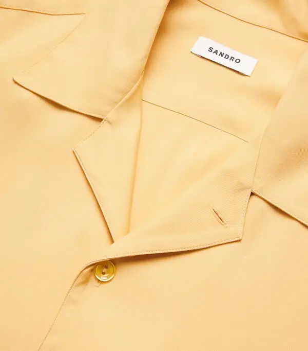Sandro Linen Short-sleeve Shirt - Yellow