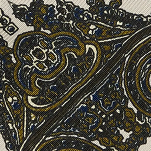 Dunhill Mulberry Silk Floral Medallion Pocket Square - Beige