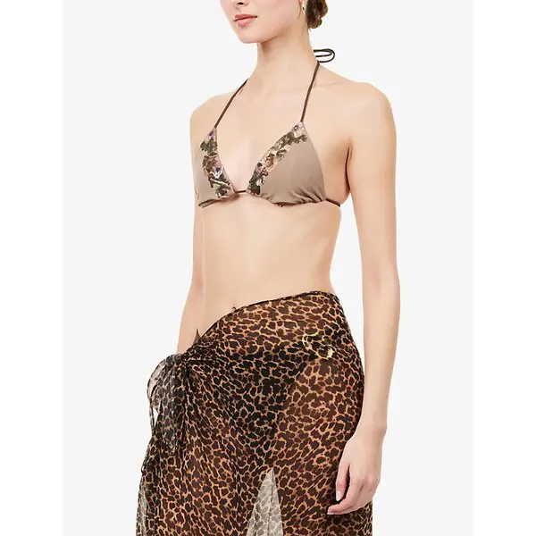 JADED LONDON Embellished Sequin Triangle Bikini Top
