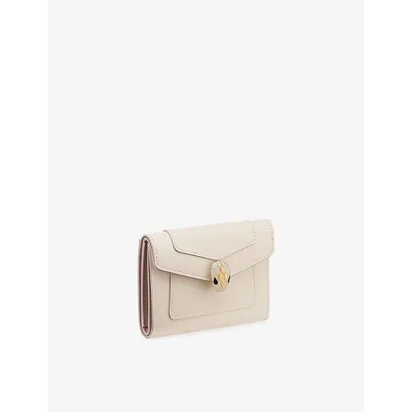 BVLGARI Serpenti Tri-fold Leather Wallet - White