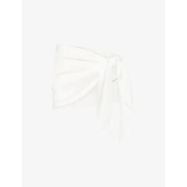 GRACEJACOB Rain Shimmer Woven Sarong - White