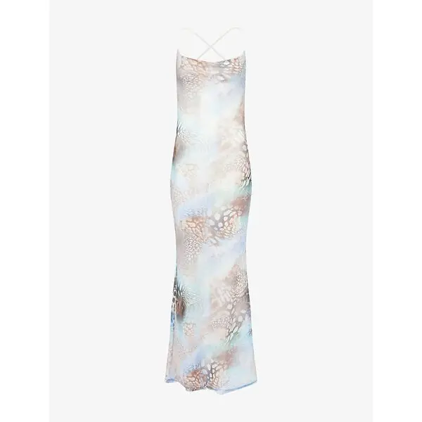 GRACEJACOB Oceana Backless Mesh Maxi Dress - Multi