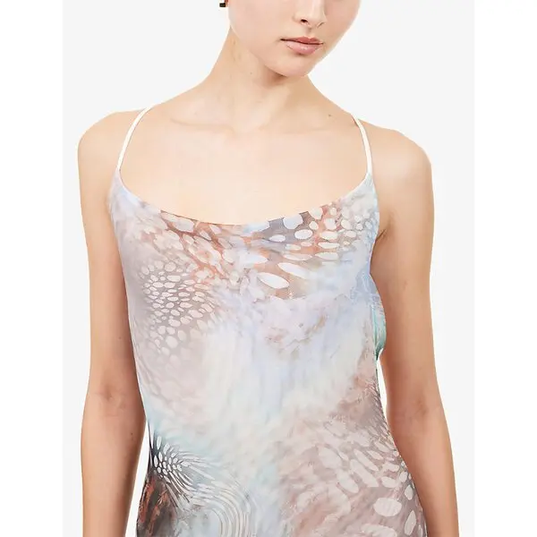 GRACEJACOB Oceana Backless Mesh Maxi Dress