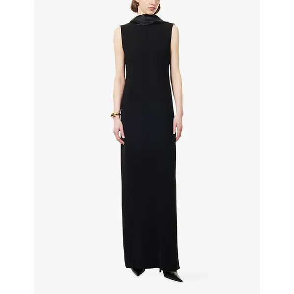 Max Mara Sleeveless Open Back Maxi Dress - Black