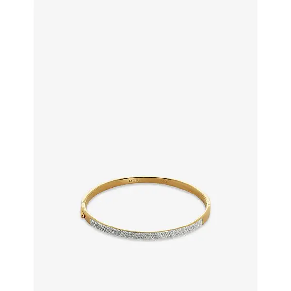 Monica Vinader Essential Recycled 18ct Yellow -plated Vermeil Sterling-silver And 0.51ct Diamond Bangle Bracelet - Gold