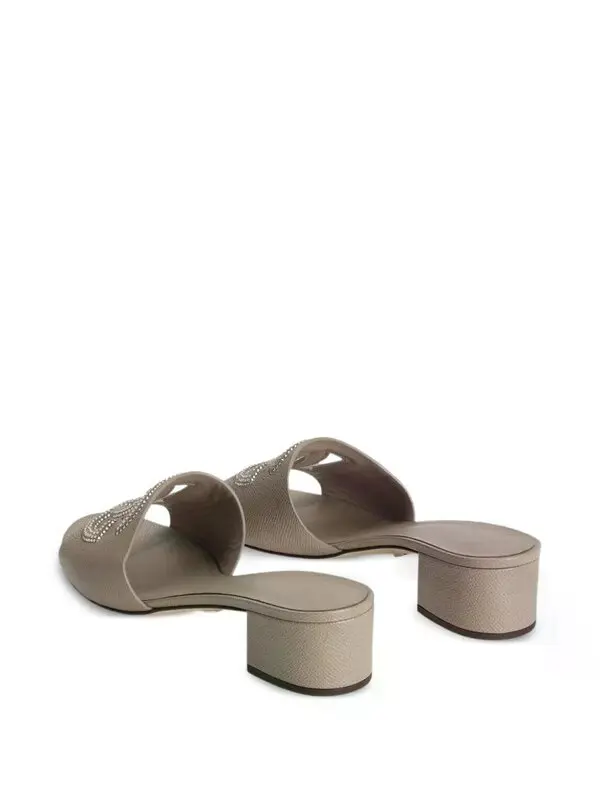 Dolce & Gabbana Mules In Dauphine Calfskin, Suede And Rhinestones - Brown