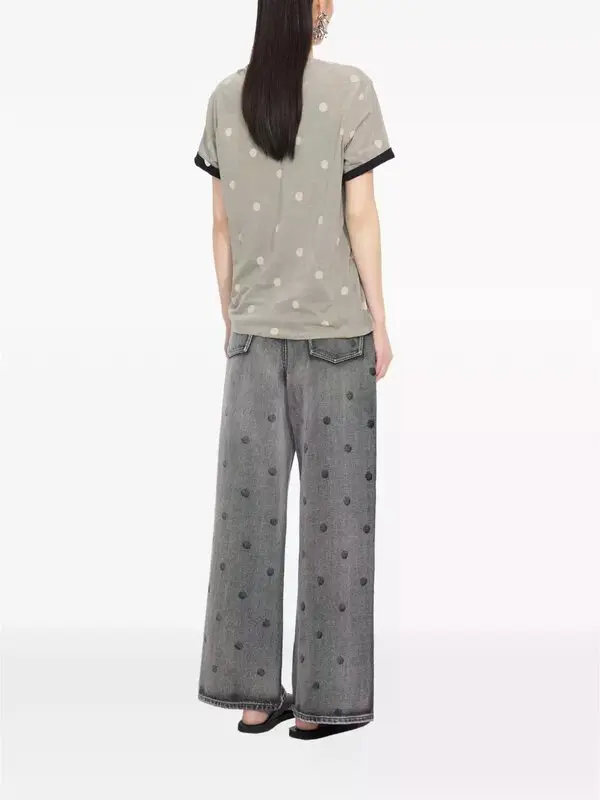 JNBY Polka-dot Wide-leg Jeans