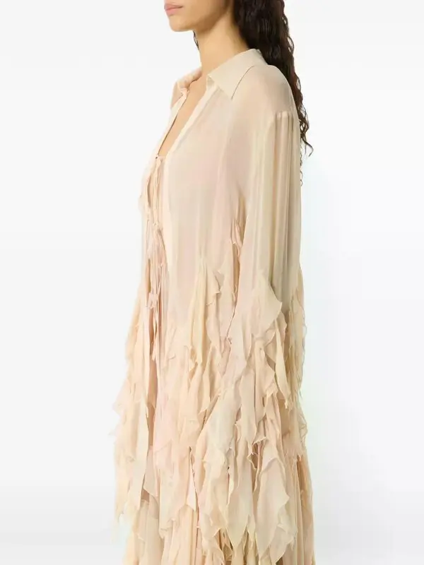Blumarine Ruffled Trim Shirt - Neutrals