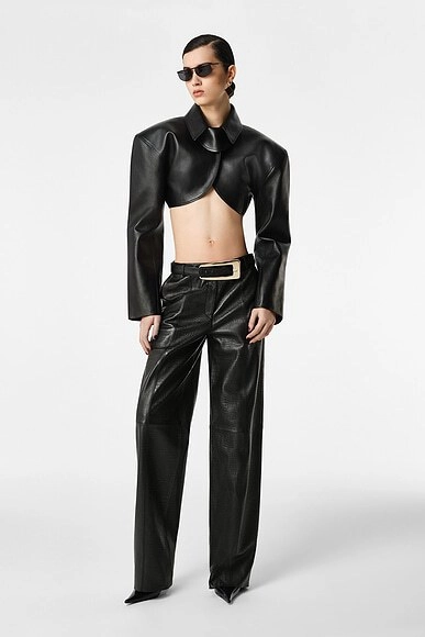 Revolve Agnes Cropped Leather Jacket