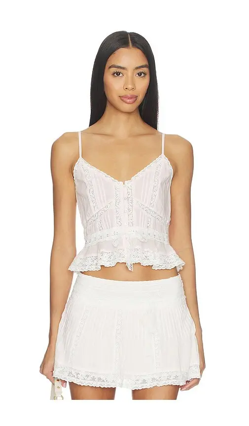 LoveShackFancy Avra Top - Rose
