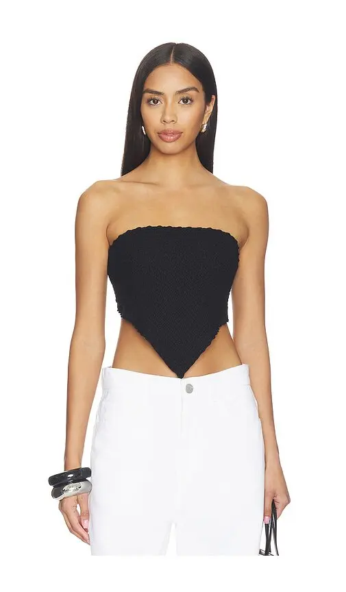 LOVERS AND FRIENDS Artis Bandana Knit Top - Black