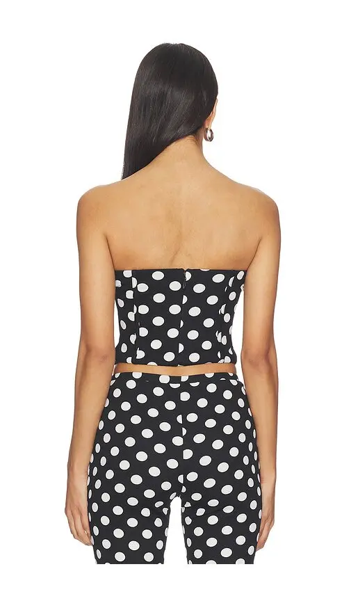 BY.DYLN Isla Polka Dot Strapless Top