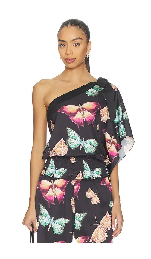 JULIET JOHNSTONE Mariposa One Shoulder Top - Black