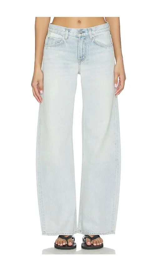 GRLFRND Rory Short Rise Baggy Jeans - Blue