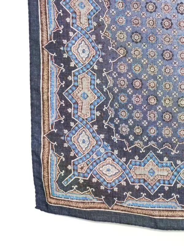 DELL'OGLIO Tokio Printed Scarf - Blue