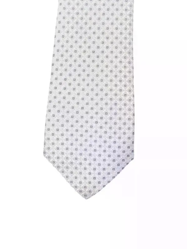 Canali Patterned Neck Tie - Grey