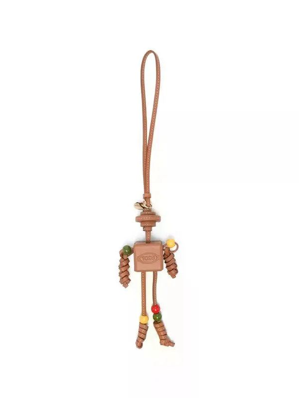 TOD'S Beaded Bag Charm - Brown