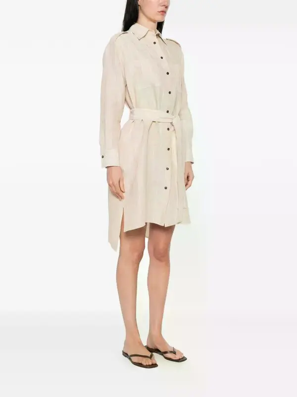 Kiton Striped Belted Shirt Dress