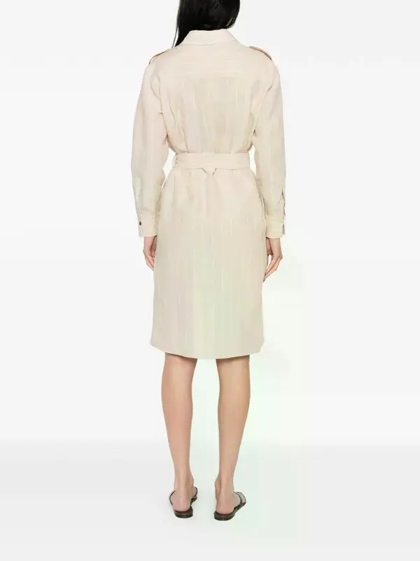 Kiton Striped Belted Shirt Dress