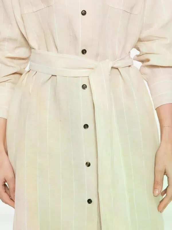 Kiton Striped Belted Shirt Dress