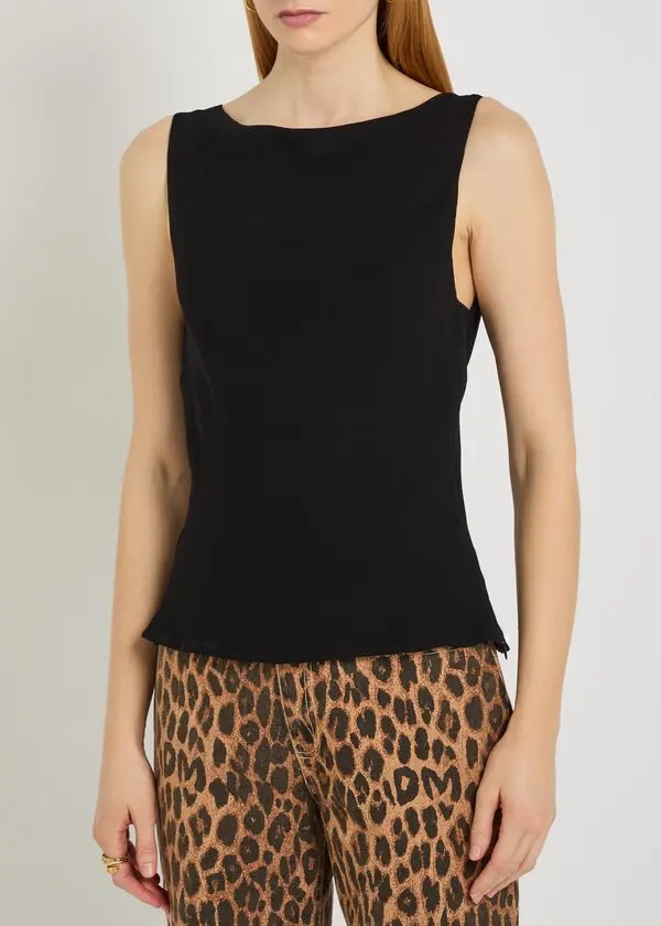 REFORMATION Dorthea Georgette Top With Open Back
