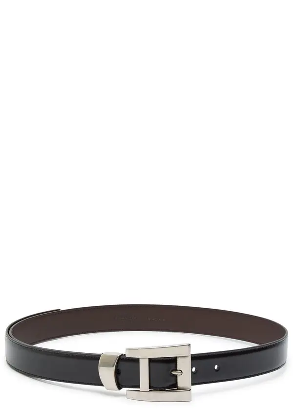 Versace Glossed Leather Belt - Black