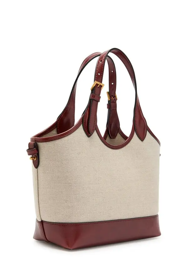 Versace Leather And Canvas Tote Bag - Beige