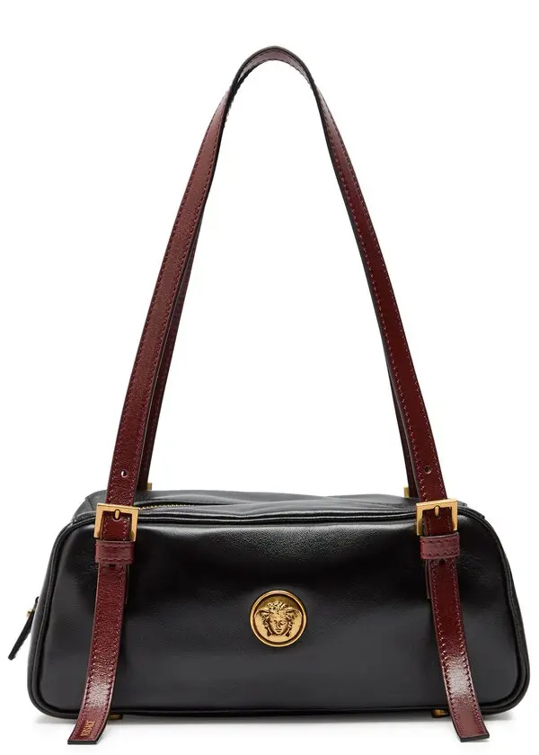 Versace Small Leather Shoulder Bag - Black