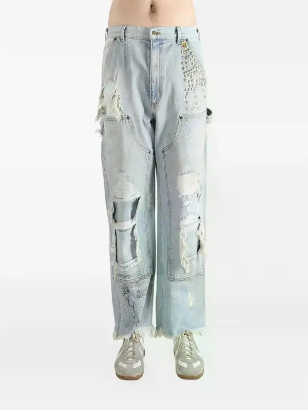 PALY Studded Ripped Trousers