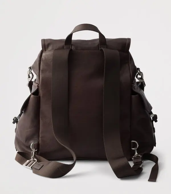 Prada Leather Explore Backpack - Brown