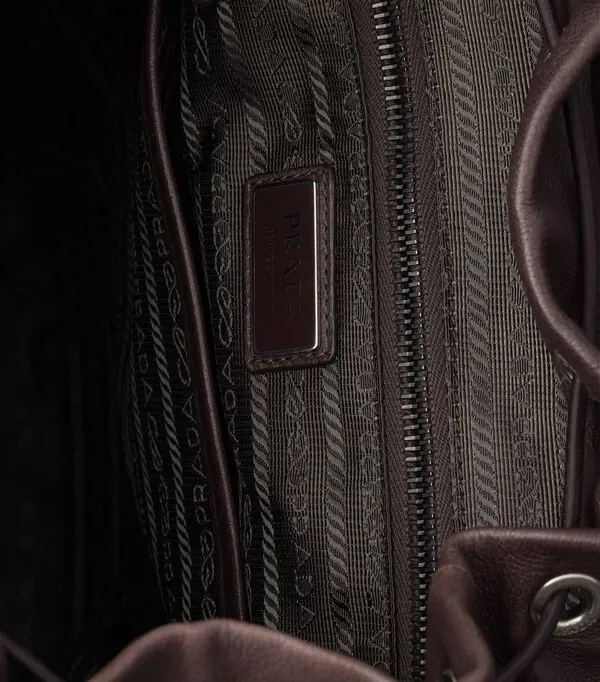 Prada Leather Explore Backpack - Brown
