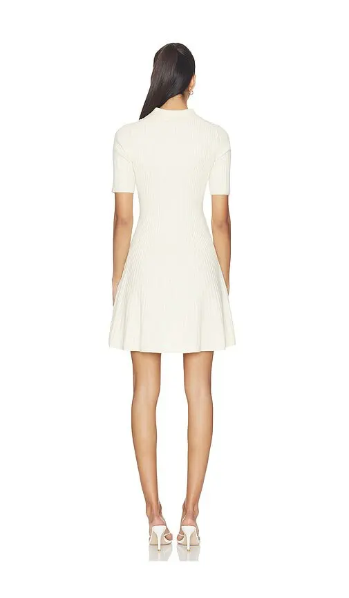 Paige Ribbed Knit Quarter-zip Dress - Cream