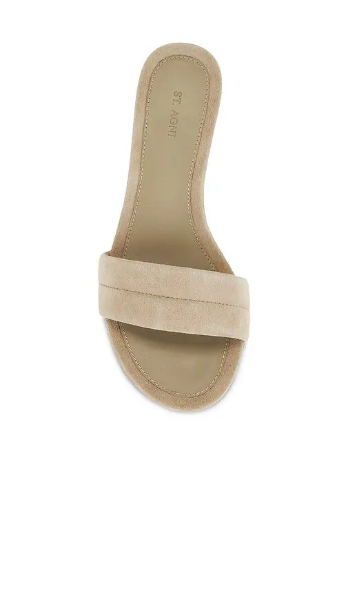 ST. AGNI Suede Stitch Detail Heel