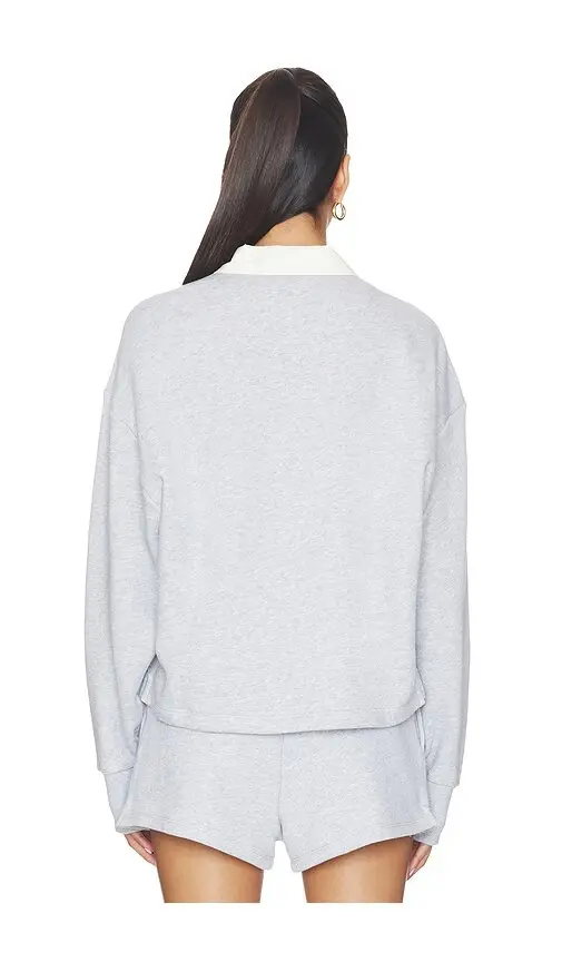Rag & Bone Vintage Terry Oversized Polo Sweatshirt - Light Grey