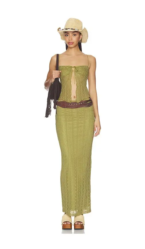 MORE TO COME Lali Maxi Skirt Set - Olive