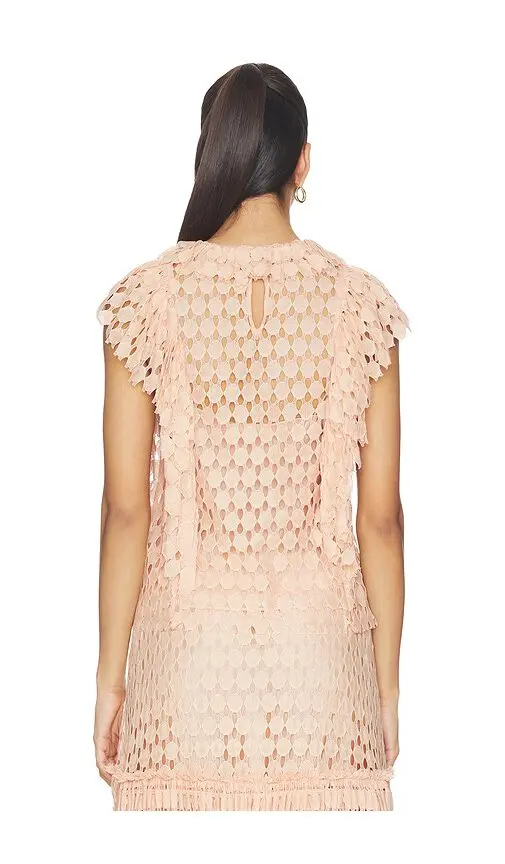 Ulla Johnson Daevy Lace Short Sleeve Top - Blush
